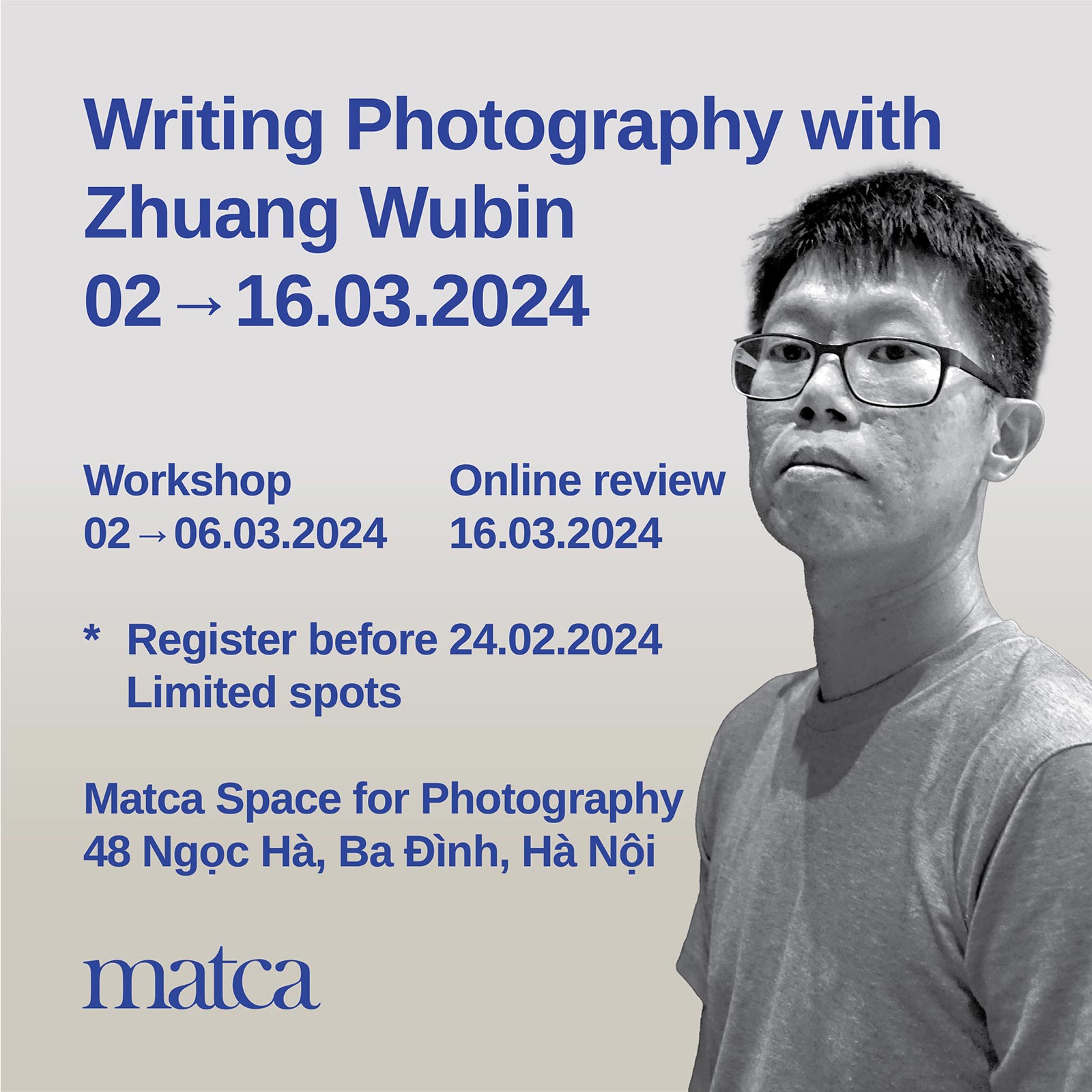 [Workshop] Writing Photography With Zhuang Wubin - Matca
